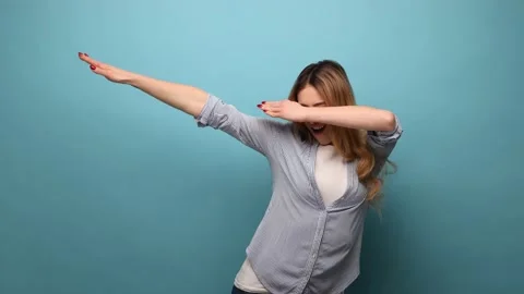 Woman showing dab dance pose, famous int... | Stock Video | Pond5