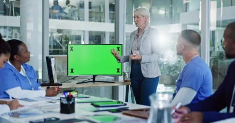 Woman, speaker and green screen with nur... | Stock Video | Pond5