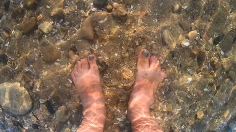 Woman standing bare feet barefoot sandy ... | Stock Video | Pond5