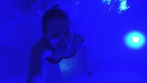 Woman swimming underwater in the pool | Stock Video | Pond5