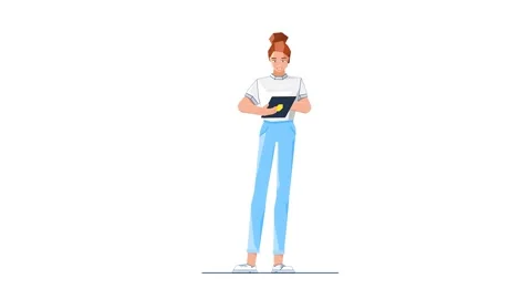 Woman Taking Notes on Notepad 2D Animati... | Stock Video | Pond5