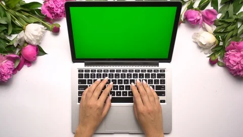 Woman tapping on the laptop computer key... | Stock Video | Pond5