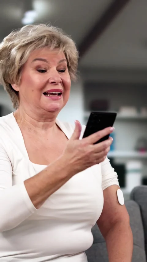 Woman Testing Glucose Level With Continu Stock Video Pond5