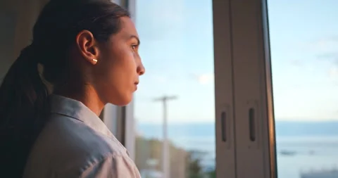 Woman Thinking Window Stock Videos – Royalty-Free HD & 4K Videos