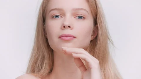 Woman turn her face and look at the came... | Stock Video | Pond5