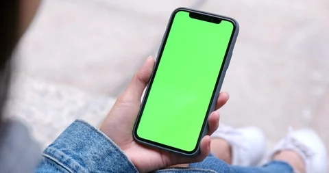 Woman use of smart phone with green scre... | Stock Video | Pond5