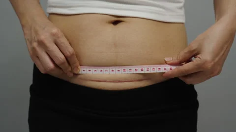 woman using tape measuring the c-section... | Stock Video | Pond5