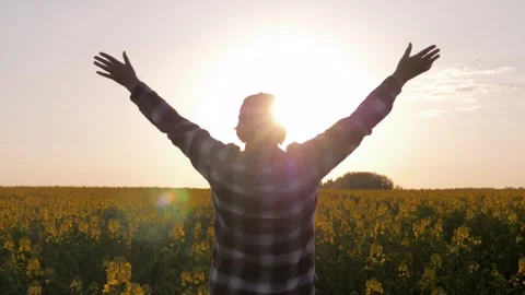 Woman Waves Hands Goodbye To Sun Sunset ... | Stock Video | Pond5