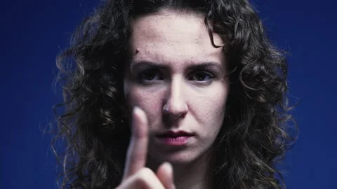 Woman waving finger saying "NO" with bod... | Stock Video | Pond5