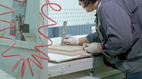 a woman, a worker, spat the door surface... | Stock Video | Pond5