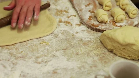 Woman working with dough. making homemad... | Stock Video | Pond5