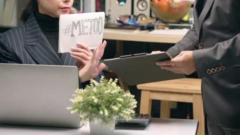 A woman in the workplace gestures for a ... | Stock Video | Pond5