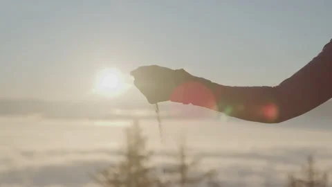 Woman's Hand Dropping Dirt Into the Air ... | Stock Video | Pond5