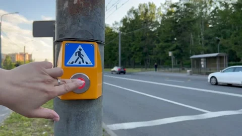 A woman's hand presses a touch button to... | Stock Video | Pond5