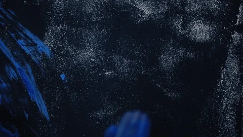 A woman's handprint on the wall with blu... | Stock Video | Pond5