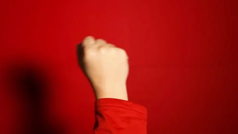 Woman's hands with fist gesture front an... | Stock Video | Pond5