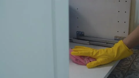 Woman's hands wiping the water | Stock Video | Pond5