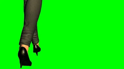 Woman's legs in heels walking green scre... | Stock Video | Pond5