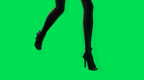 Woman's Legs Walking Green Screen 5. | Stock Video | Pond5