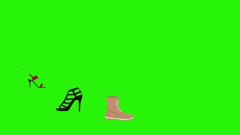 women shoes animation on green screen ch... | Stock Video | Pond5