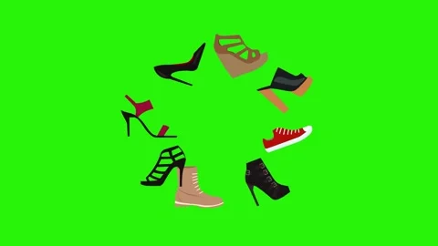 women shoes animation on green screen ch... | Stock Video | Pond5
