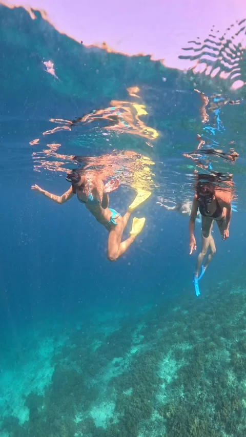Women Swimming Underwater View Of Girls Stock Video Pond5