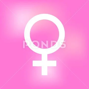Women symbol on pink background: Royalty Free #124781170