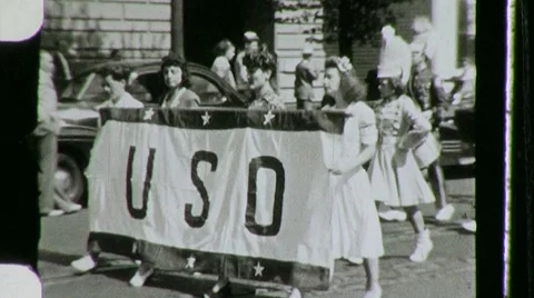 Women USO Girls Parade WW2 WORLD WAR TWO... | Stock Video | Pond5