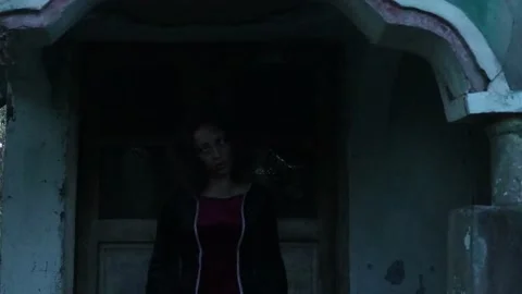 Women Zombie scene, ruined area countrys... | Stock Video | Pond5