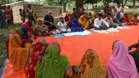 Women's community meeting in a rural vil... | Stock Video | Pond5