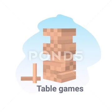 Wood block stack tower table game concept Illustration #154890364