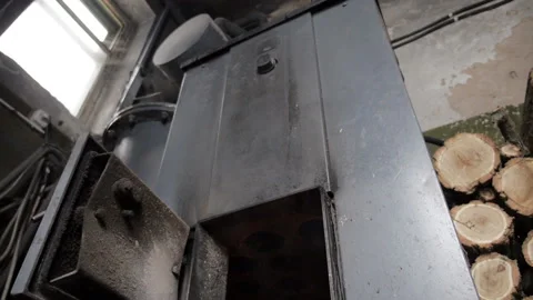 Wood-Fired Boiler. Top-Down View | Stock Video | Pond5