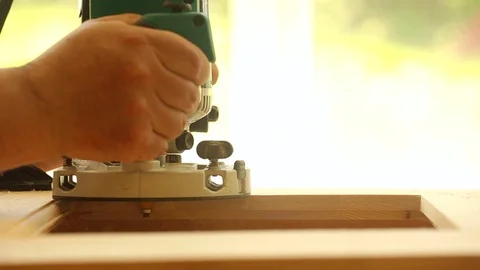 Wood worker hands with milling router ma... | Stock Video | Pond5