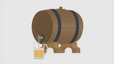 Wooden barrel. Animation of a beer keg. ... | Stock Video | Pond5
