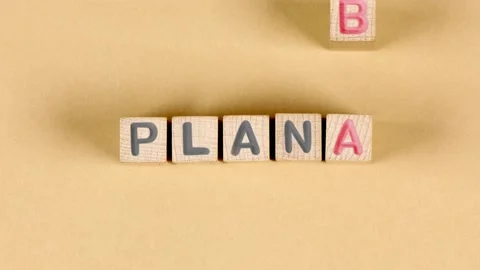 Wooden Blocks with Plan A and B Sign | Stock Video | Pond5