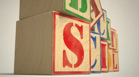 Wooden Blocks Word Kids School Educate A... | Stock Video | Pond5