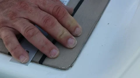 Wooden boat floor installation process | Stock Video | Pond5