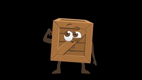 Wooden Box Think Cartoon Animation with ... | Stock Video | Pond5