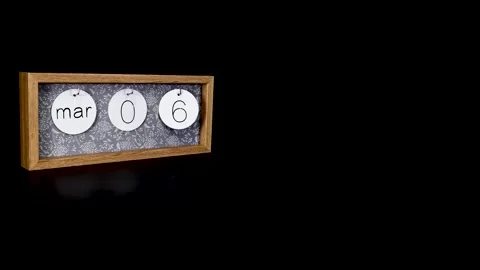 A wooden calendar block showing the date... | Stock Video | Pond5
