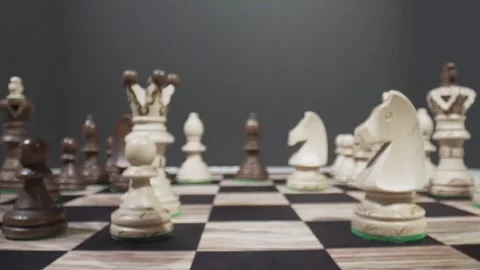 Wooden Chess Pieces Dance in a Slow Moti... | Stock Video | Pond5