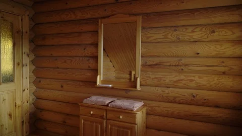 A wooden cottage indoors. Luxury house f... | Stock Video | Pond5
