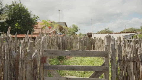 wooden fence gate nordeste ceará brasil | Stock Video | Pond5