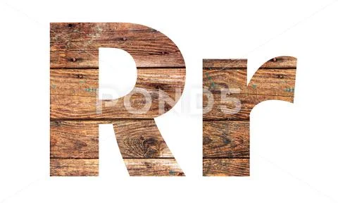 Wooden letters. Letter R. English alphabet ~ Hi Res #151608058