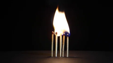 wooden matches fire flame dark backgroun... | Stock Video | Pond5
