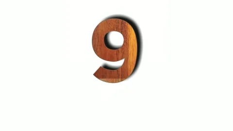 Wooden number nine 9 animation drop down... | Stock Video | Pond5