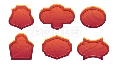 Wooden plaque sign board cartoon vector tag label: Royalty Free #234854698