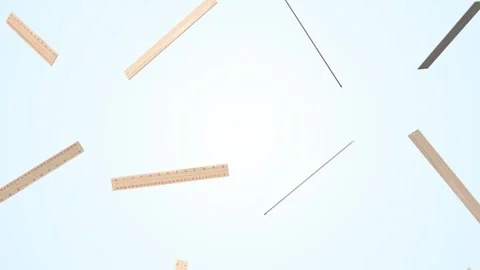 Wooden Rulers Falling on a Light Backgro... | Stock Video | Pond5
