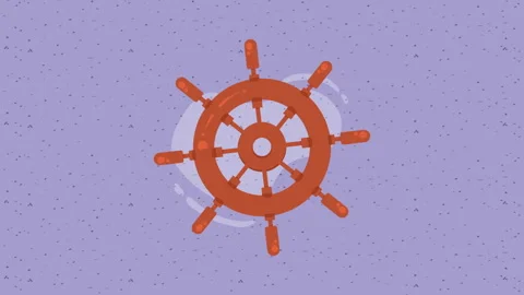 wooden ship helm nautical animation | Stock Video | Pond5
