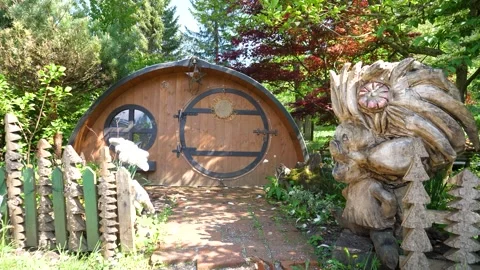 Wooden Small Tiny House in the Middle of... | Stock Video | Pond5