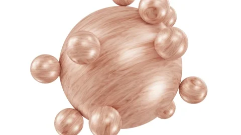 Wooden sphere with small spheres as sate... | Stock Video | Pond5